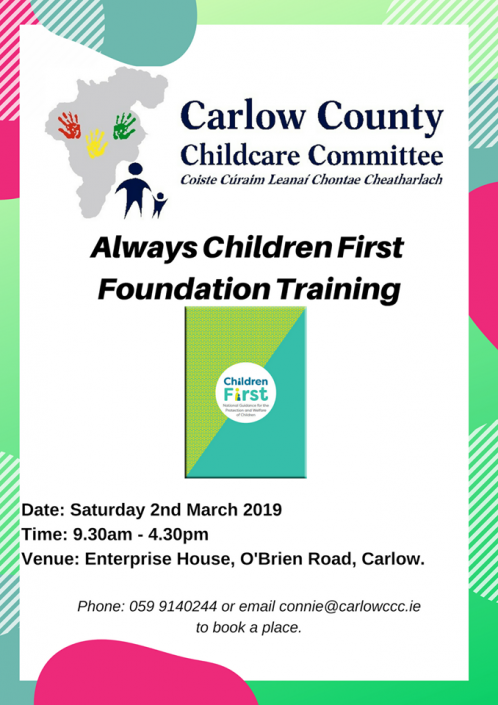 Children First Foundation Training - Carlow Childcare Committee