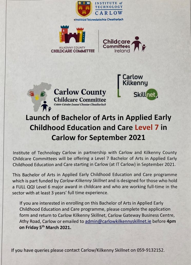 Announcing the Level 7 Bachelor of Arts in Applied Early Childhood ...