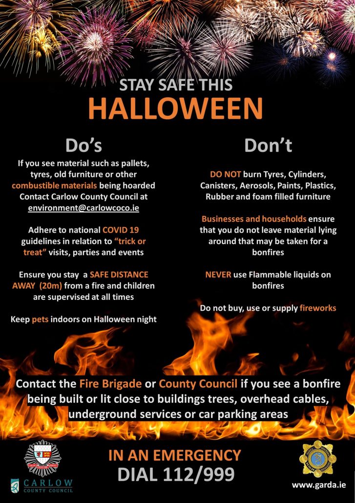 Carlow Fire & Rescue Halloween Safety Poster - Carlow Childcare Committee