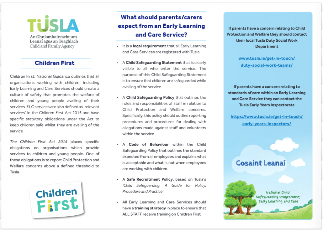 Child safeguarding Parent info leaflet - Carlow Childcare Committee